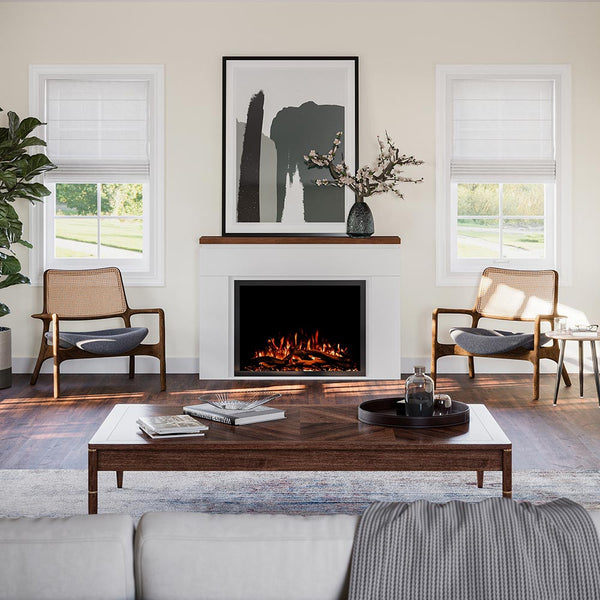 Modern Electric Fireplace With Mantel