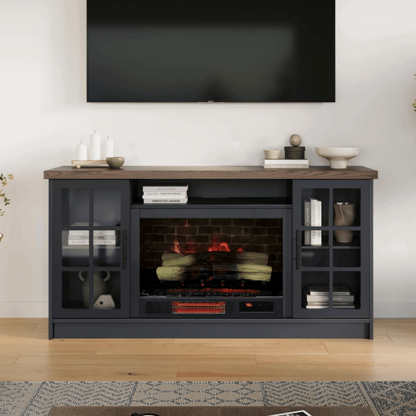 Dalton 60-in Steel Blue Electric Fireplace TV Stand – Mantels Direct