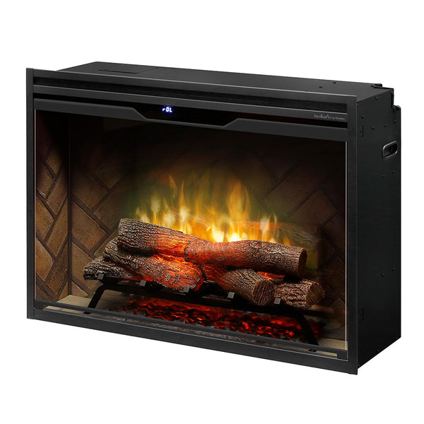 Dimplex 36" Revillusion Electric Firebox Herringbone Brick w/Glass Fro ...
