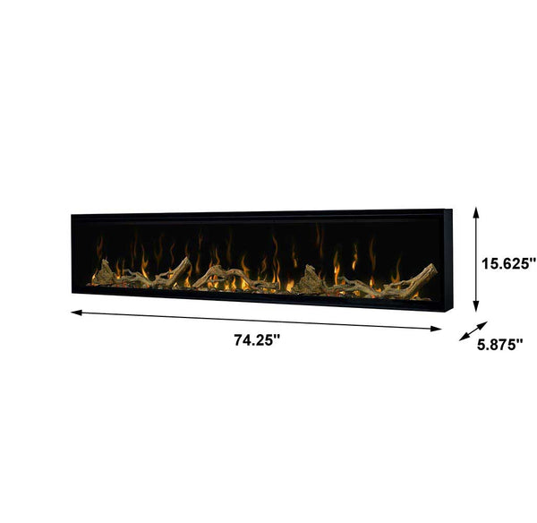 Dimplex Ignite XL 74-in Linear Electric Fireplace w/ Log Kit XLF74 & L ...
