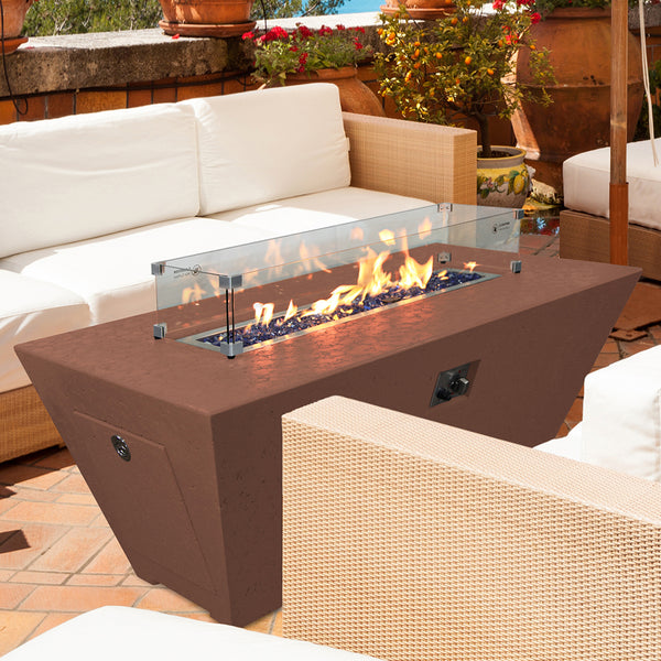Grand Canyon Olympus Rectangle Propane Fire Pit Table – Mantels Direct