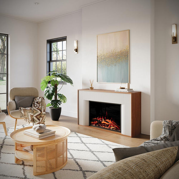 Modern Electric Fireplace With Mantel