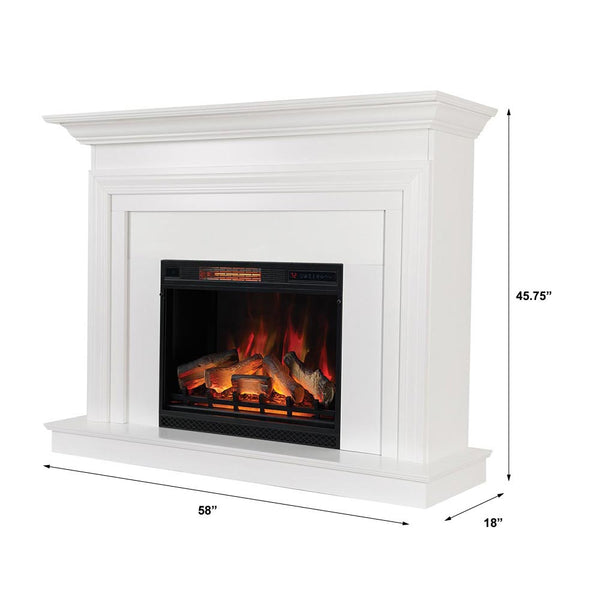 Modern Ember Larimore Plug-In Electric Fireplace with Wood Mantel | Al ...
