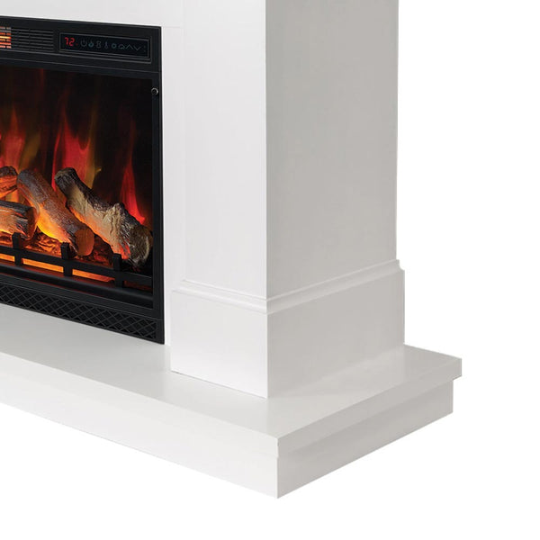 Modern Ember Lauderdale Plug-In Electric Fireplace with Wood Mantel ...