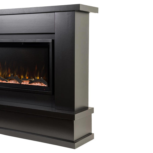 Modern Ember Patton Smart Electric Fireplace Mantel Package in Black ...