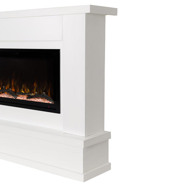 Modern Ember Patton Smart Electric Fireplace Mantel Package in White ...
