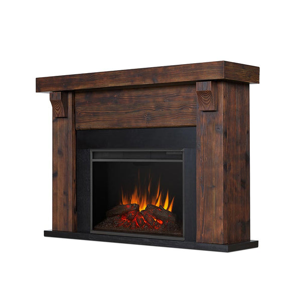 Gunnison Grand Electric Fireplace Mantel Package in Chestnut Barnwood ...