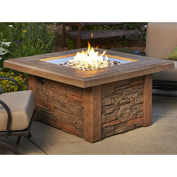 Sierra Gas Fire Pit Table Mocha w/ Square Burner - SIERRA-2424-M-K ...