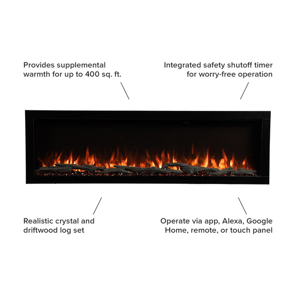Modern Ember 60-in Highmark Built-In Linear Electric Fireplace ME-HM60 ...