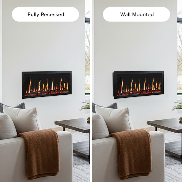 Modern Ember 46-in Highmark Luxe Virtual LCD Linear Electric Fireplace ...
