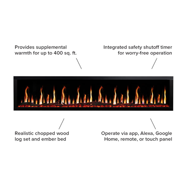 Modern Ember 88-in Highmark Luxe Virtual LCD Linear Electric Fireplace ...