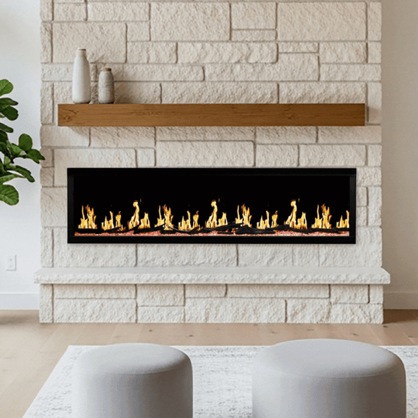 Modern Ember 88-in Highmark Luxe Virtual LCD Linear Electric Fireplace ...