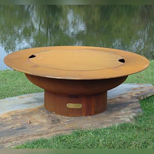 Saturn Artisan Outdoor Fire Pit w/ Lid – Mantels Direct
