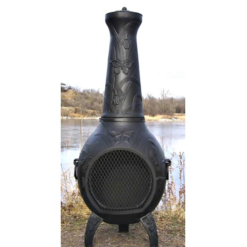 Blue Rooster Butterfly Chimenea - Charcoal ALCH017 – Mantels Direct