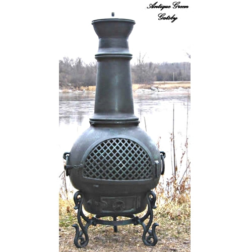 Blue Rooster Gatsby Chimenea - Antique Green ALCH016 – Mantels Direct