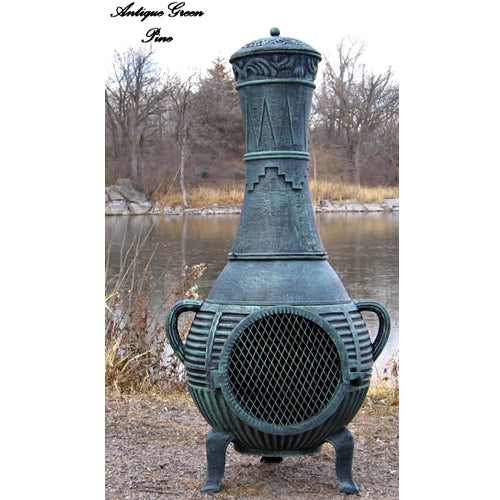 Blue Rooster Pine Chimenea - Antique Green ALCH015 – Mantels Direct